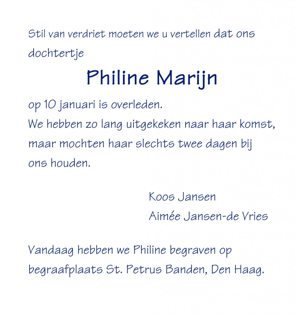 tekst rouwkaart kind